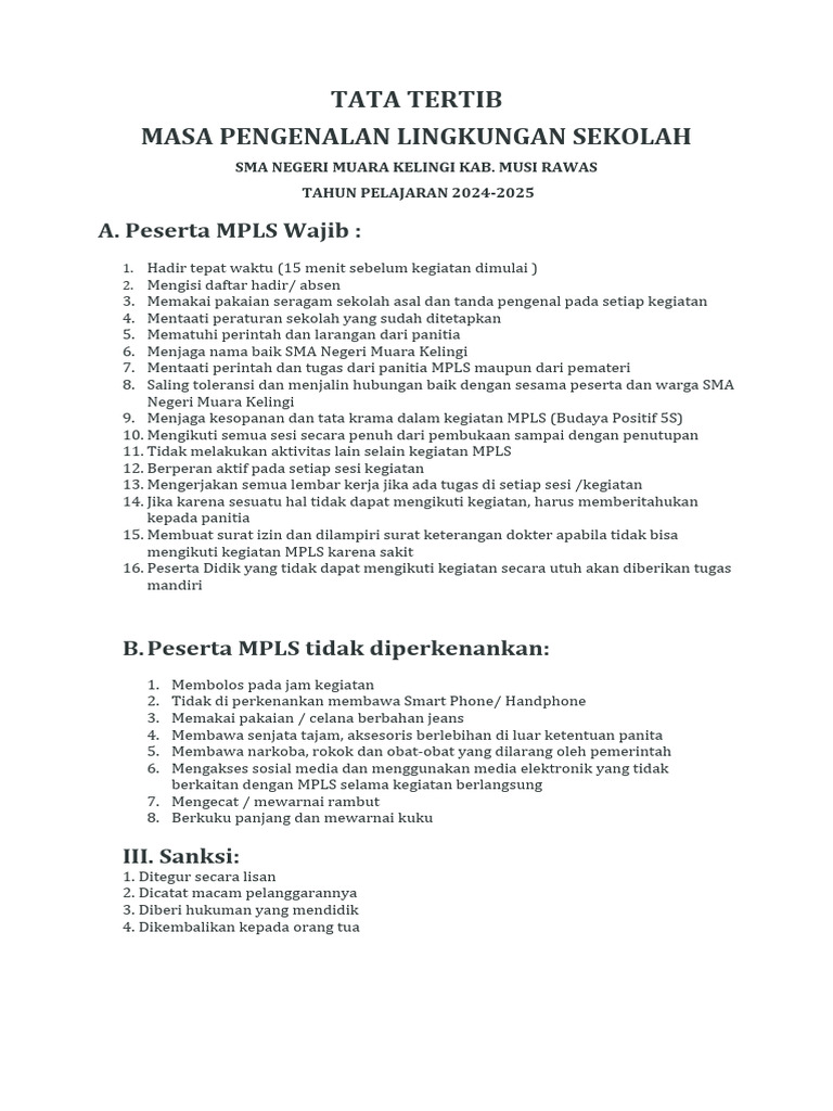 Tata Tertib Mpls 2024 | PDF
