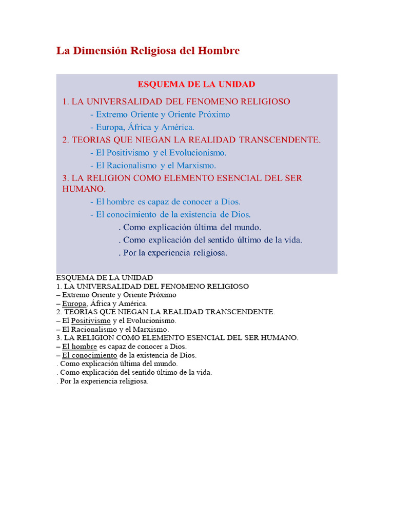 Dimensión Religiosa del Ser Humano | PDF | Dios | Existencia