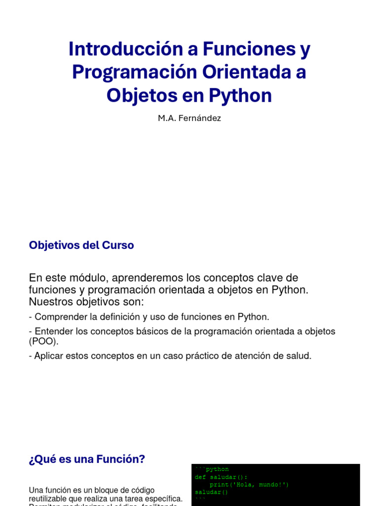 Introducción A Funciones Y Programación Orientada A Objetos Pdf Objeto Informática