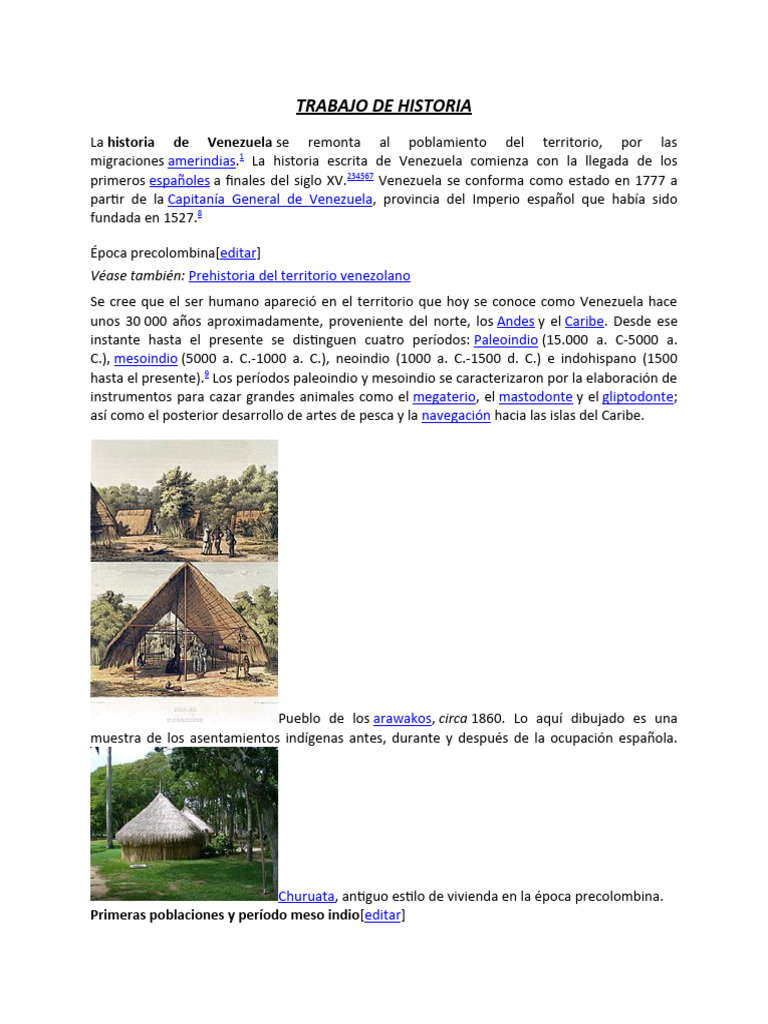 Trabajo de Historia | PDF | Venezuela