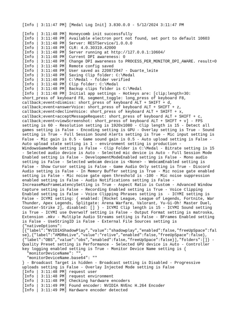 Medal App Initialization Log | PDF | Computer Hardware | Computing