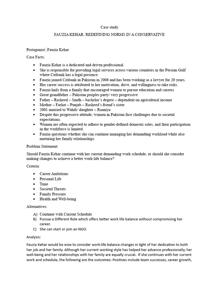 Case study fauzia Kehar | PDF | Psychology | Behavioural Sciences