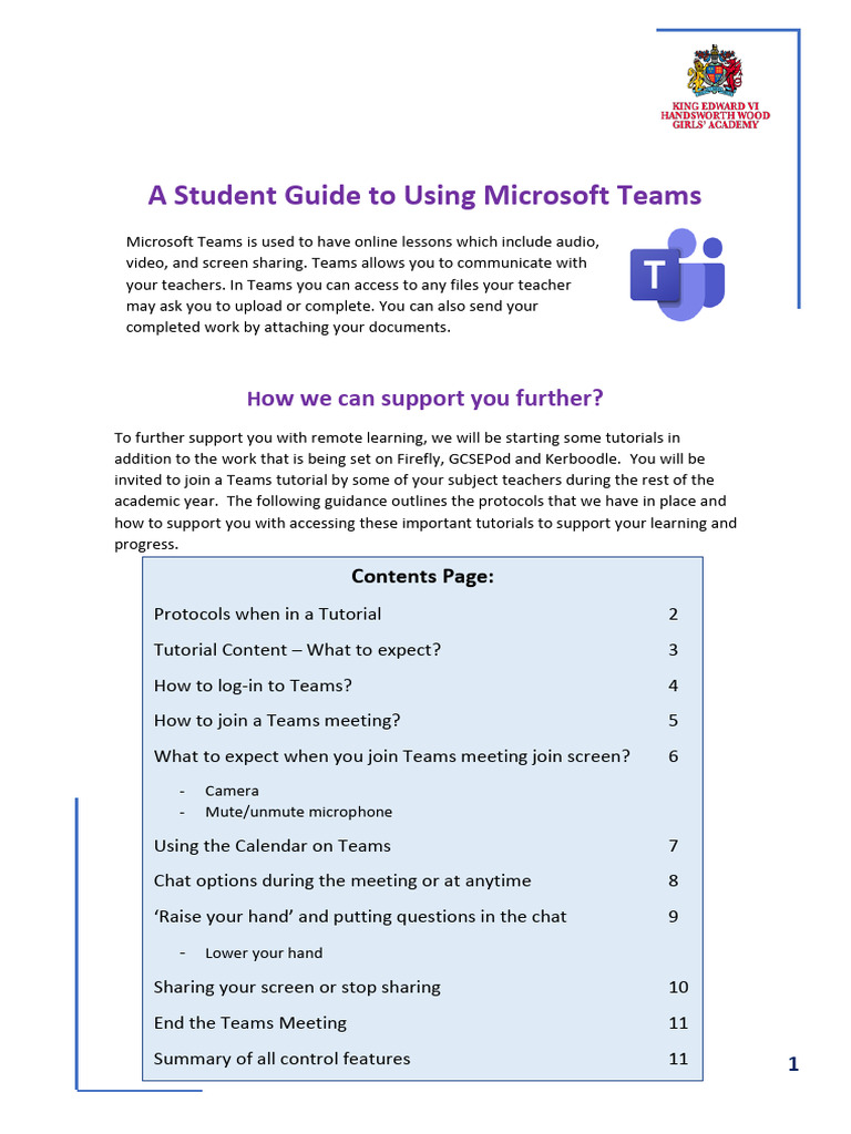 A Student Guide To Using Microsoft Teams 1 | PDF | Mobile App | World ...