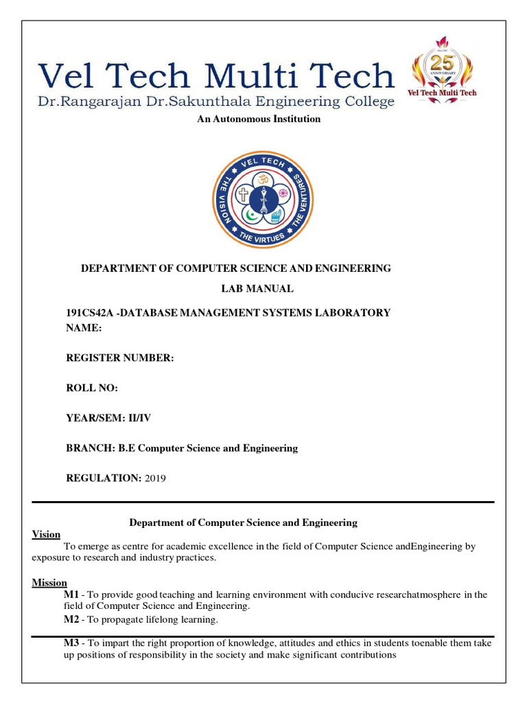 DBMS Lab Manual 1 | PDF | Pl/Sql | Parameter (Computer Programming)