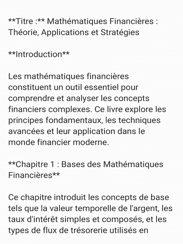Mathématiques financières | PDF