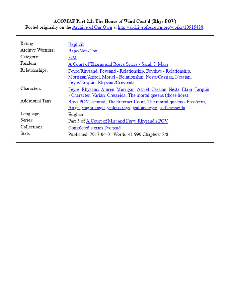 ACOMAF Part 22 The House | PDF | General Fiction