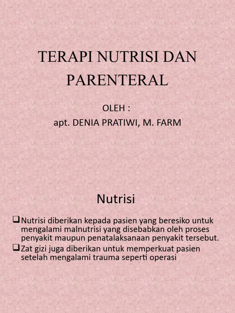 13 Terapi Nutrisi Dan Parenteral | PDF