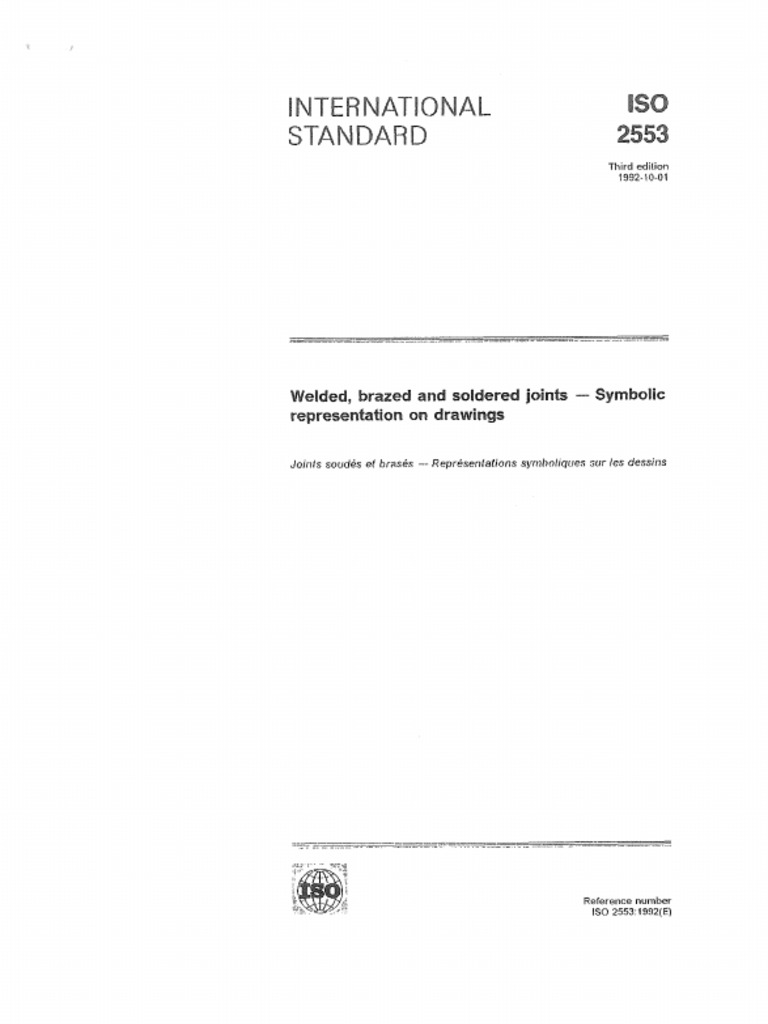 ISO - 2553-1 - 10-1992 - En-Welded Symbolic Drawings | PDF
