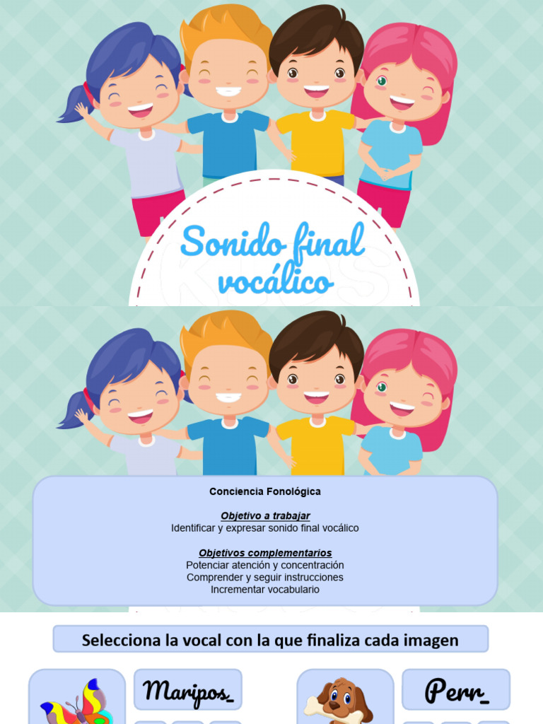 Sonido Final Vocalico | PDF | Artes del Lenguaje y Comunicación