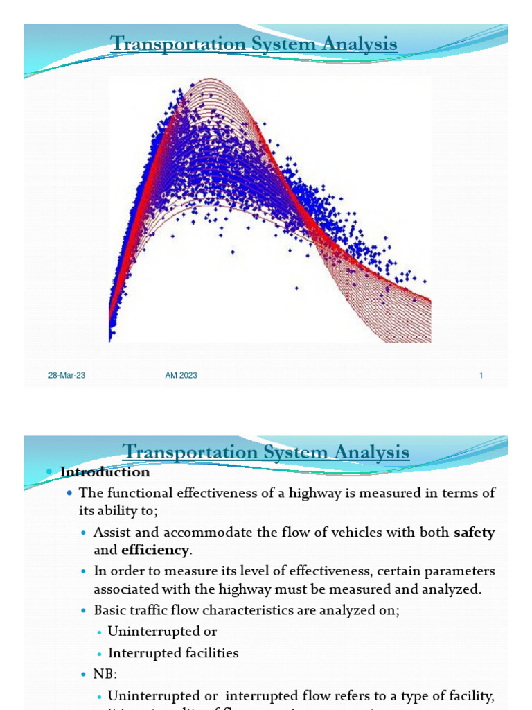 7 Transportation System Analysis - Flow Models | PDF | Mean