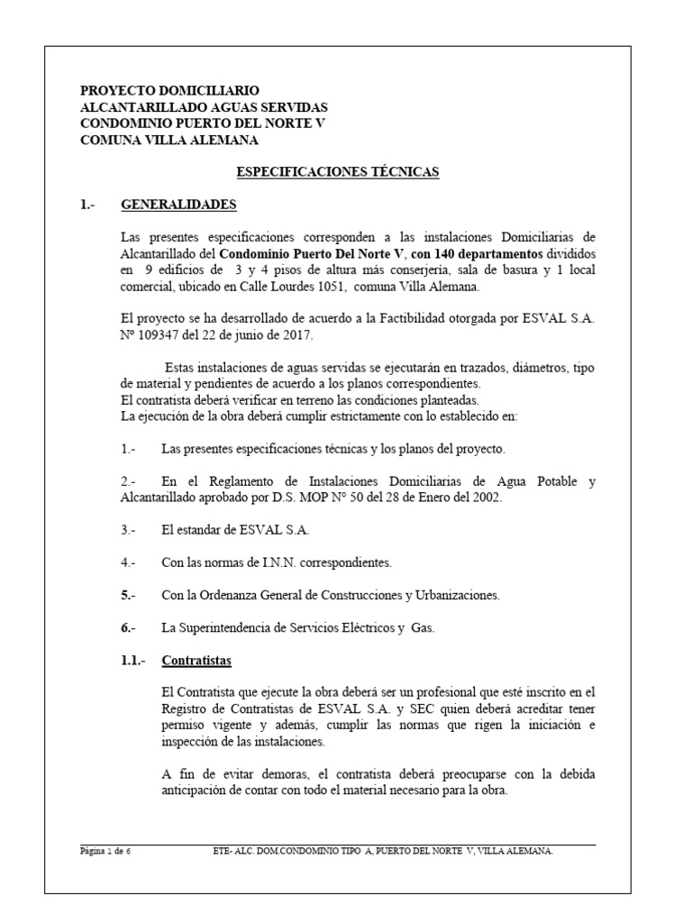Ete-Dom - Alc-Puerto Del Norte V (28062018) 1 | PDF | Alcantarillado ...
