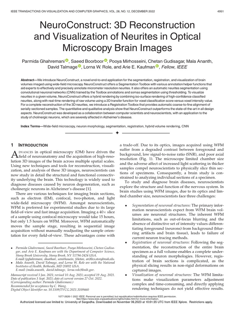 NeuroConstruct 3D Reconstruction and Visualization of Neurites in ...