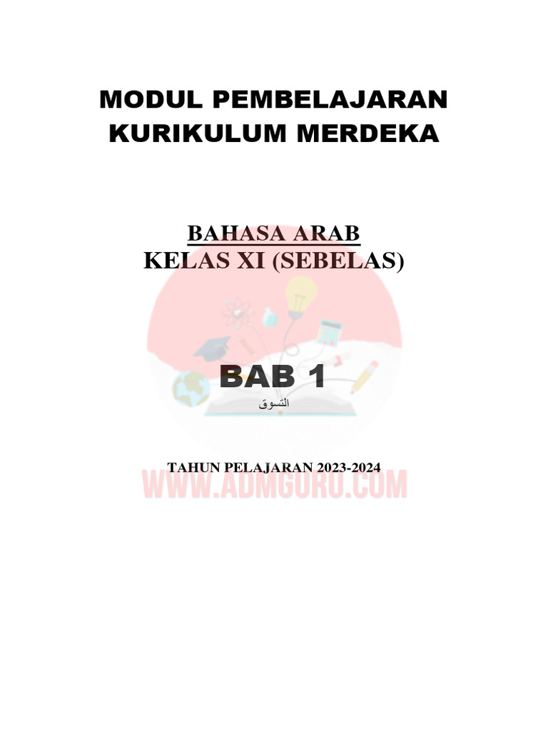 Modul Pembelajaran Bahasa Arab Kelas 11 | PDF | Seni & Disiplin Bahasa
