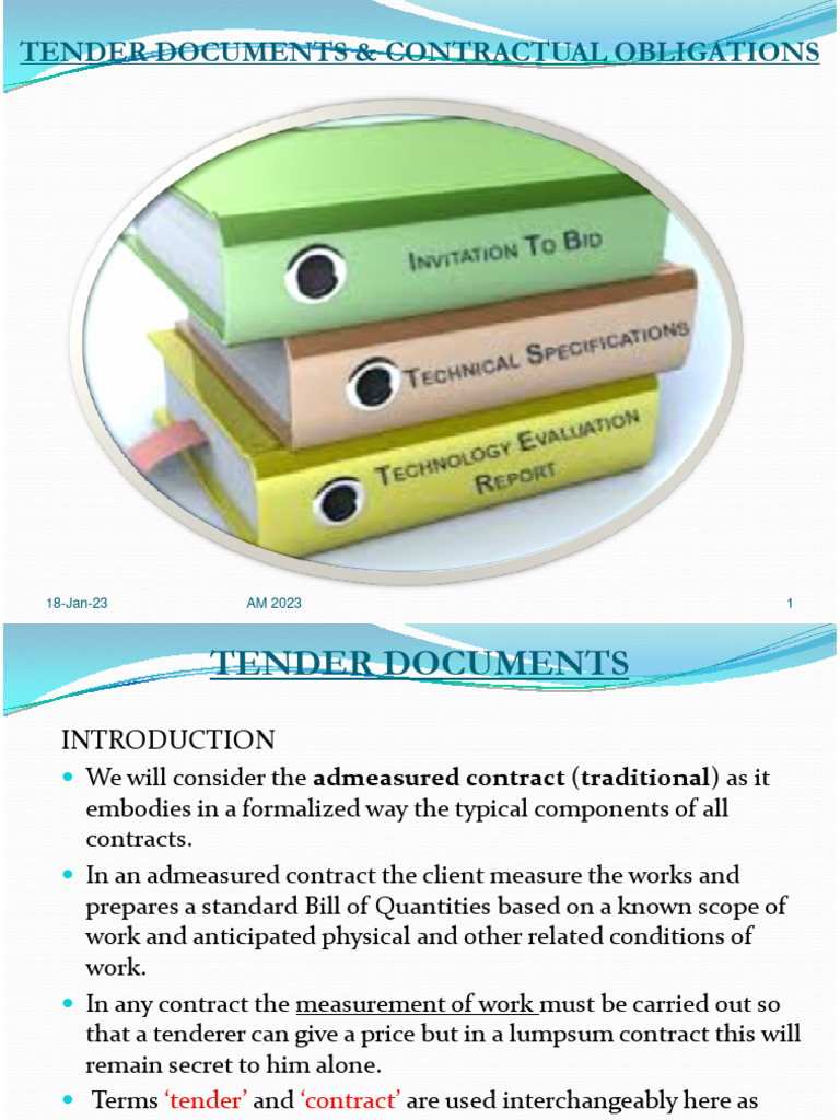 2 Tender Documents and Contractual Obligations | PDF | Specification (Technical Standard ...