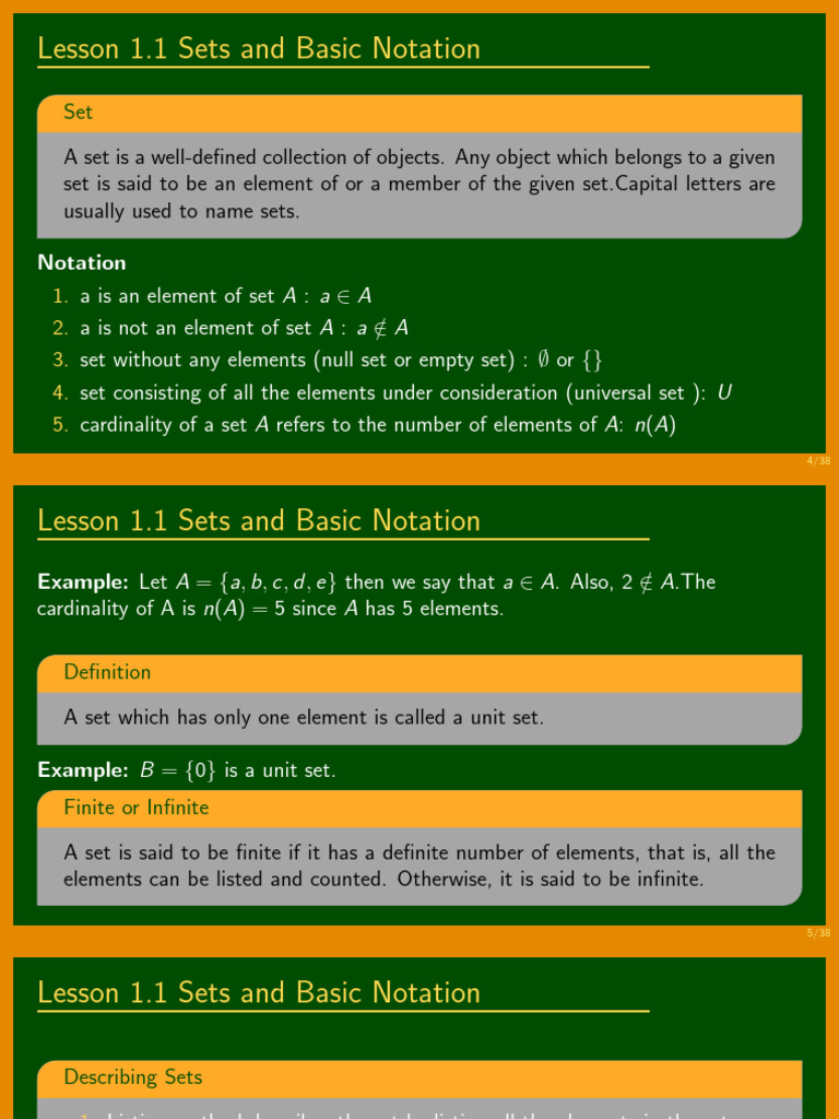 set | PDF | Set (Mathematics) | Mathematics