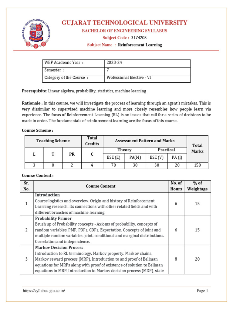 Gujarat Technological University: Bachelor of Engineering Syllabus Subject Code: Subject Name ...