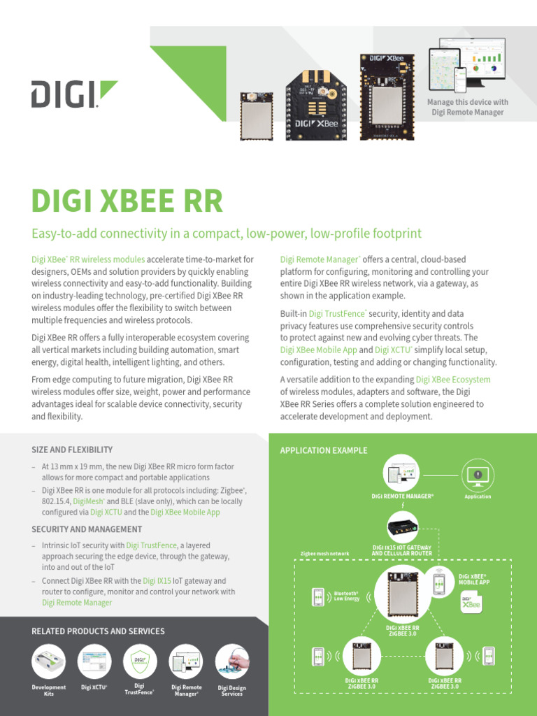 Digi Xbee RR Ds | PDF | Internet Of Things | Computer Security