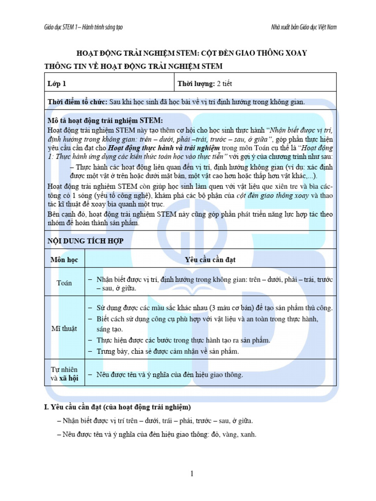 KHBD STEM 1 - C T Đèn Giao Thông Xoay | PDF