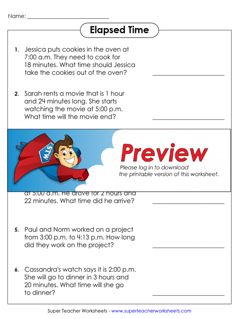 Elapsed Time Story Problems Easy | PDF | Art