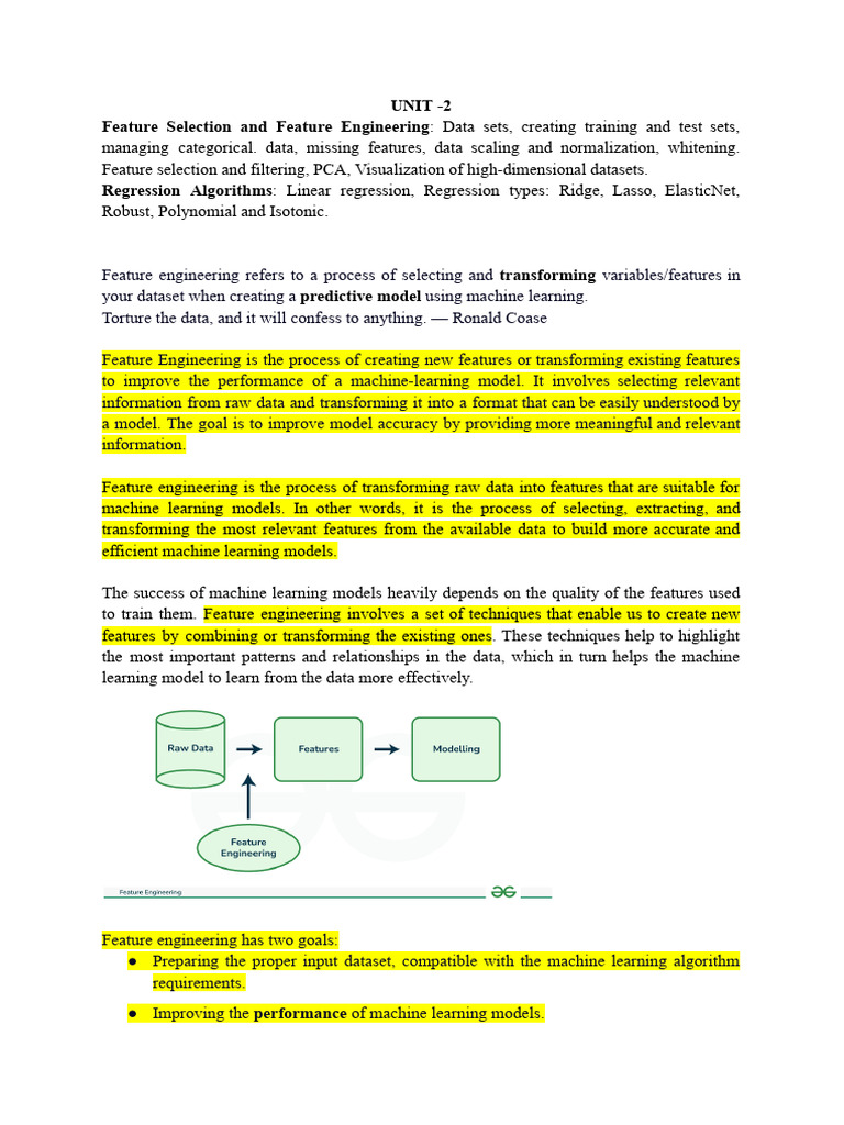 ML Unit 2 | PDF | Principal Component Analysis | Regression Analysis