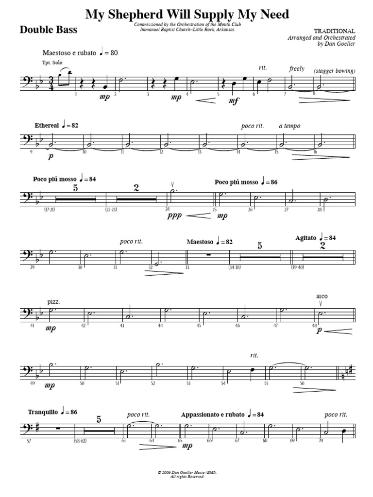 25 My Shepherd String Bass | PDF | Tempo | Musical Forms