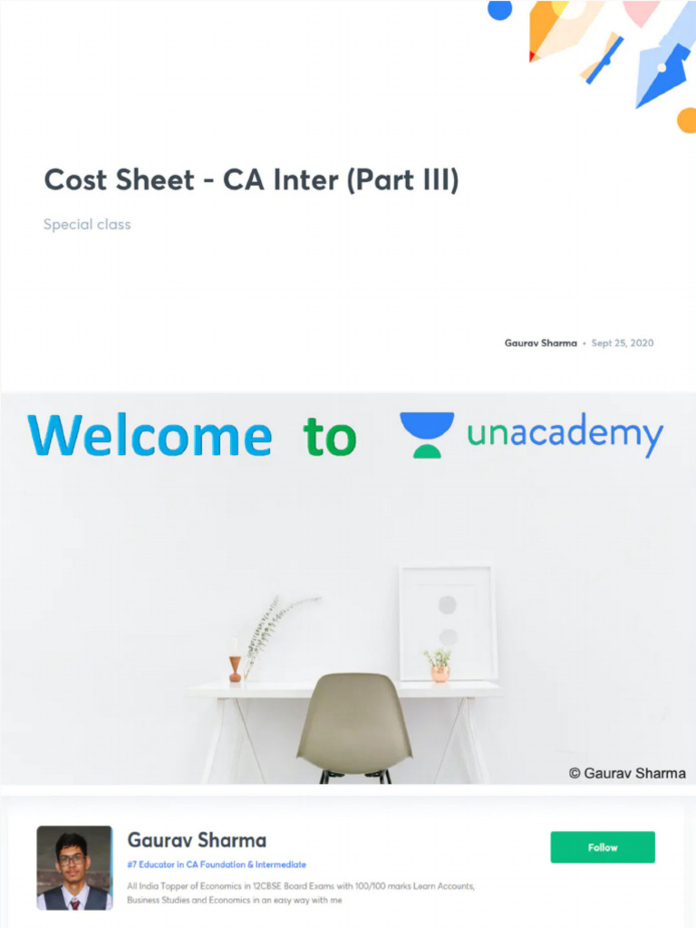 Cost Sheet CA Inter Part III No Anno | PDF