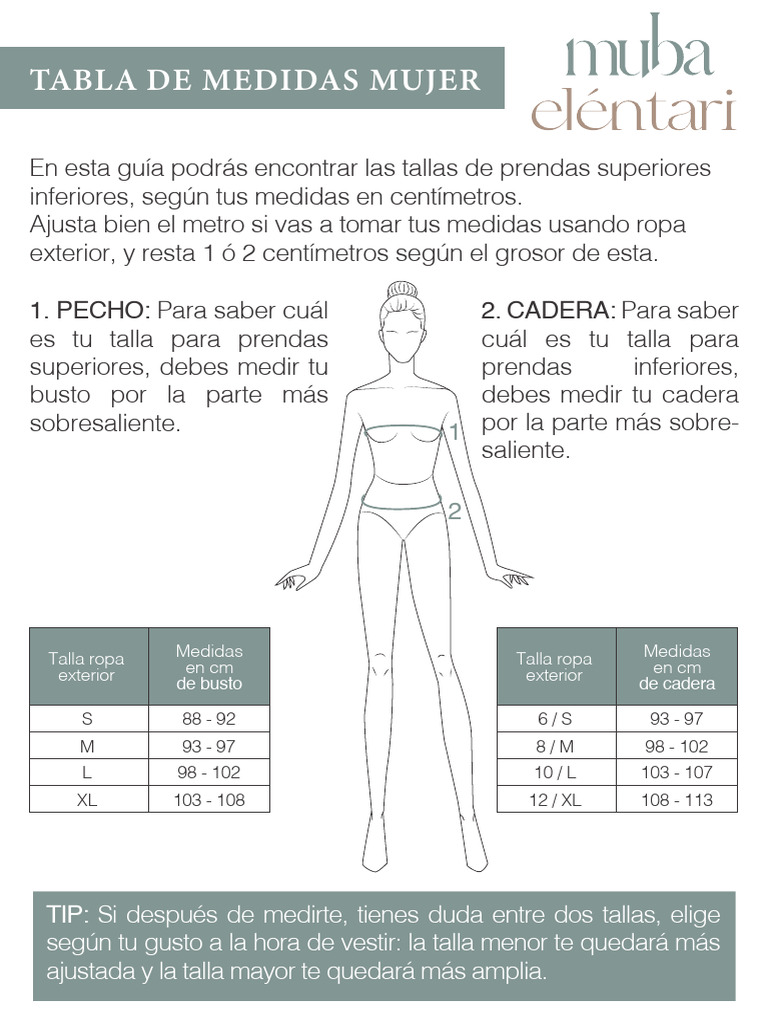 Tabla de Medidas | Descargar gratis PDF | Ropa | Moda