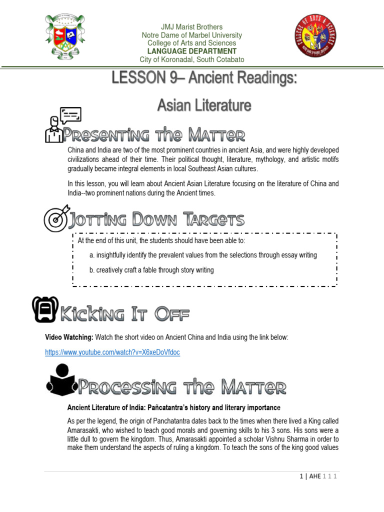 Great Books Module Lesson 9 | PDF | Analects | Fable