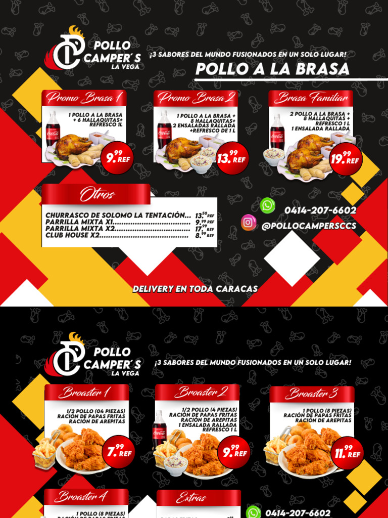 Menú Pollo Campero La Vega | PDF | Cocina latinoamericana | Cocina de las Americas