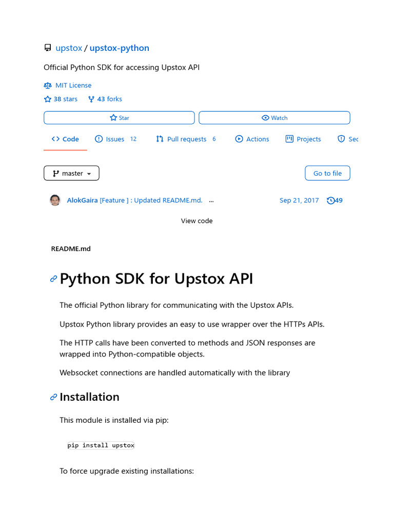upstox_python | Download Free PDF | Order (Exchange) | Computing