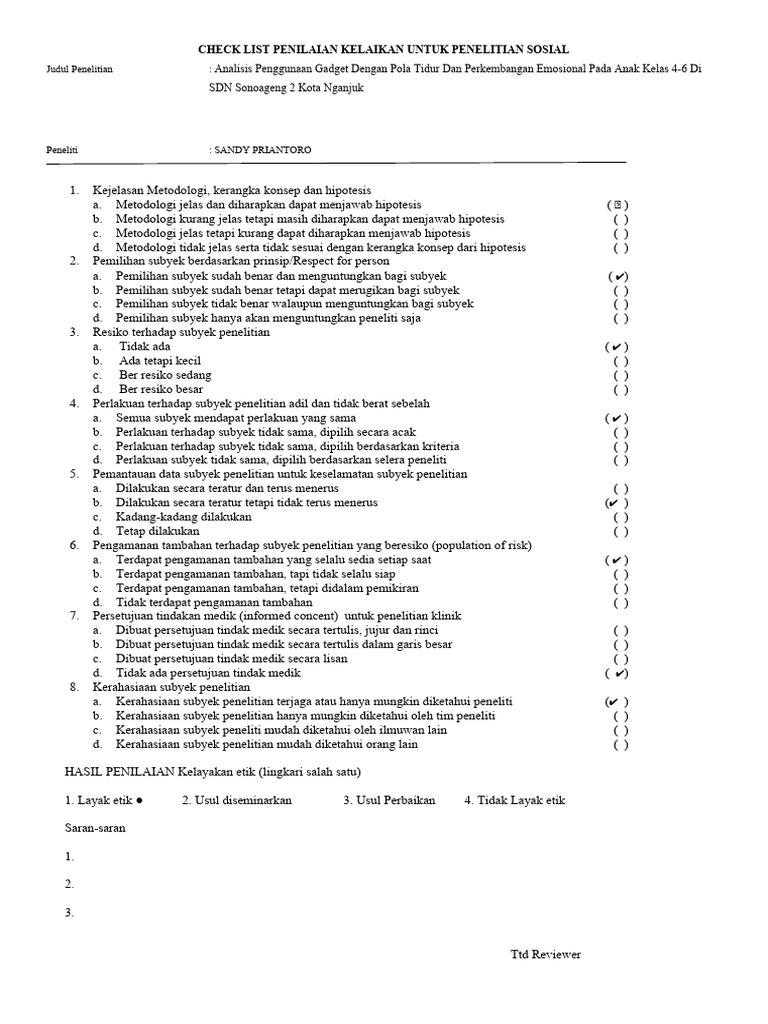 Checklist Sandy | PDF | Komputer