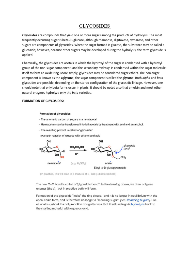 GLYCOSIDES | PDF | Vanilla