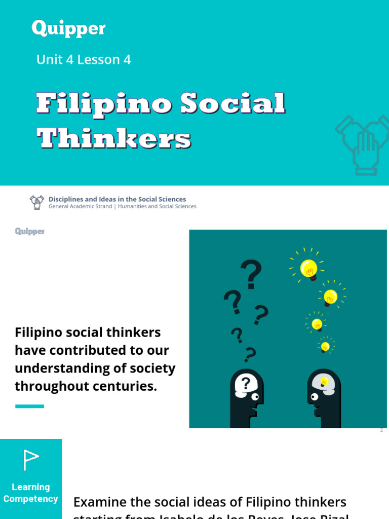 DISS Unit 4 Lesson 4 Filipino Thinkers | PDF | Philippines | Social Theory