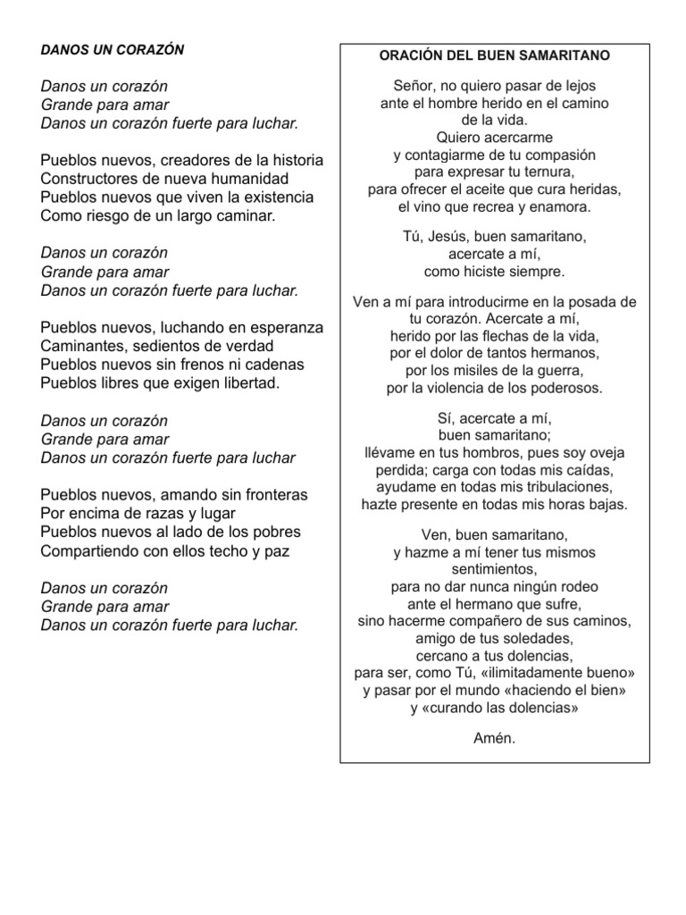 Danos un corazón grande para amar | PDF