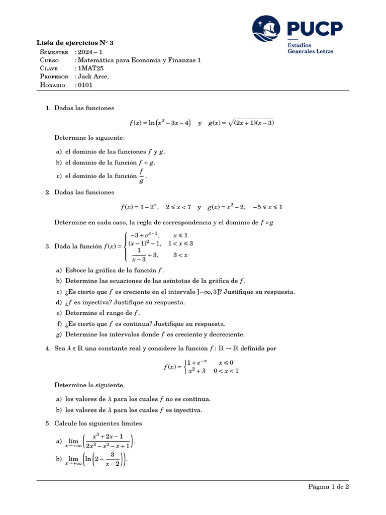 Lista de Ejercicios 3 | PDF