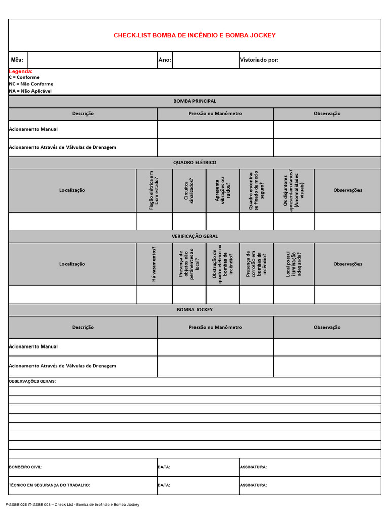 Check-List-Bomba-de-Incendio-e-Bomba-Jockey | PDF