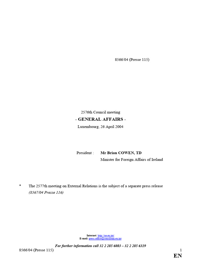 European Council Annan Plan - ST-8566-2004-INIT - en | PDF | Millennium ...
