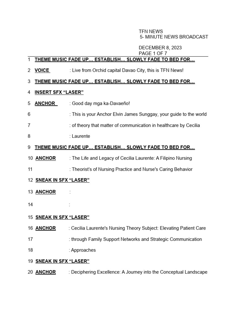 SCRIPT-creative Reportin Final | PDF | Nursing | Anxiety