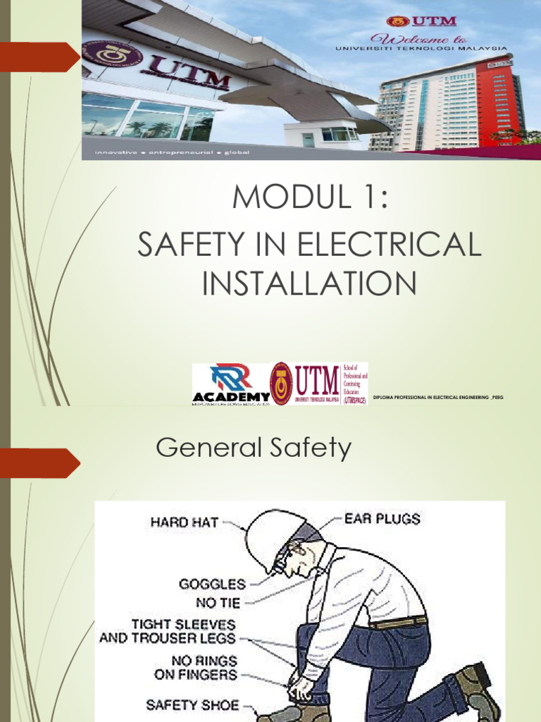 MODUL 1 (SAFETY IN ELECTRICAL INSTALLATION) | Download Free PDF | Electrical Wiring | Electrical ...