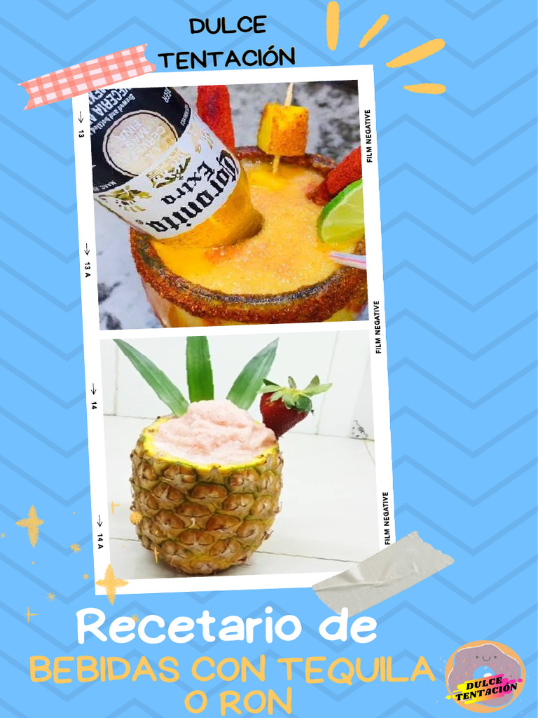 12 Recetario de Bebidas Con Tequila y Ron | PDF | Bebida | Alimentos