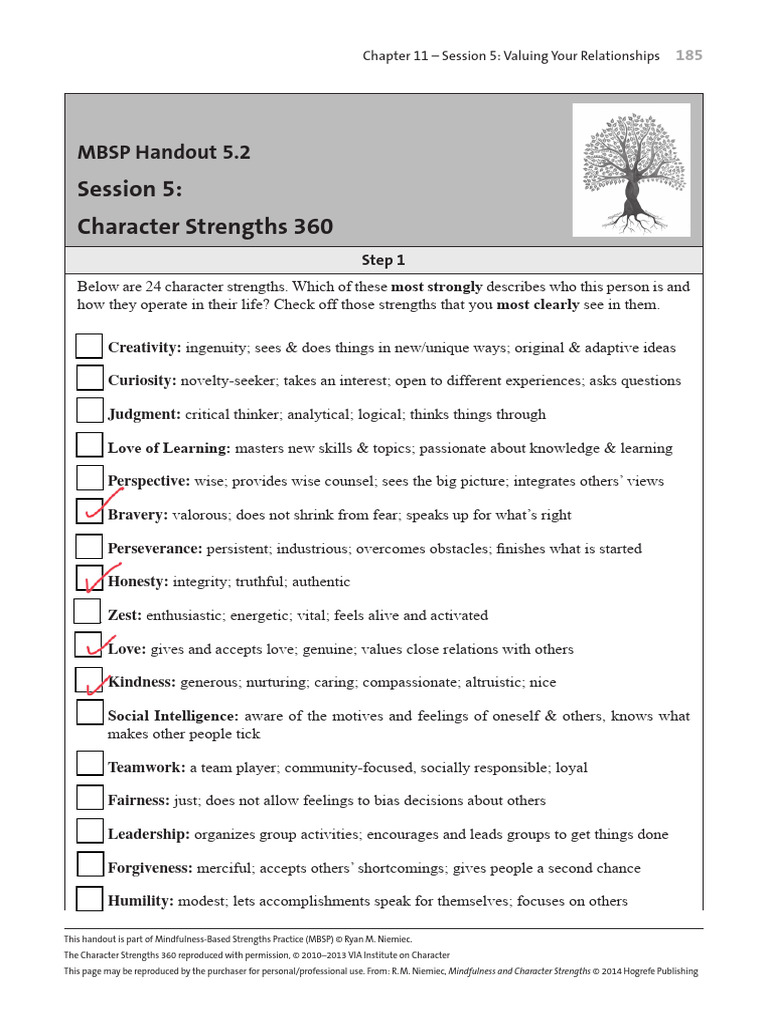 MBSP 5 Handout - Character Strengths 360 Writable PDF | PDF ...