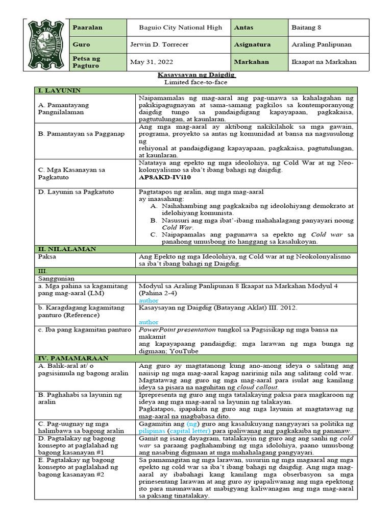 Cold War Lesson Plan | PDF