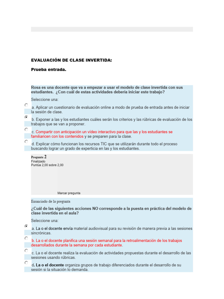 Evaluación de Clase Invertida | PDF | Evaluación | Enseñando