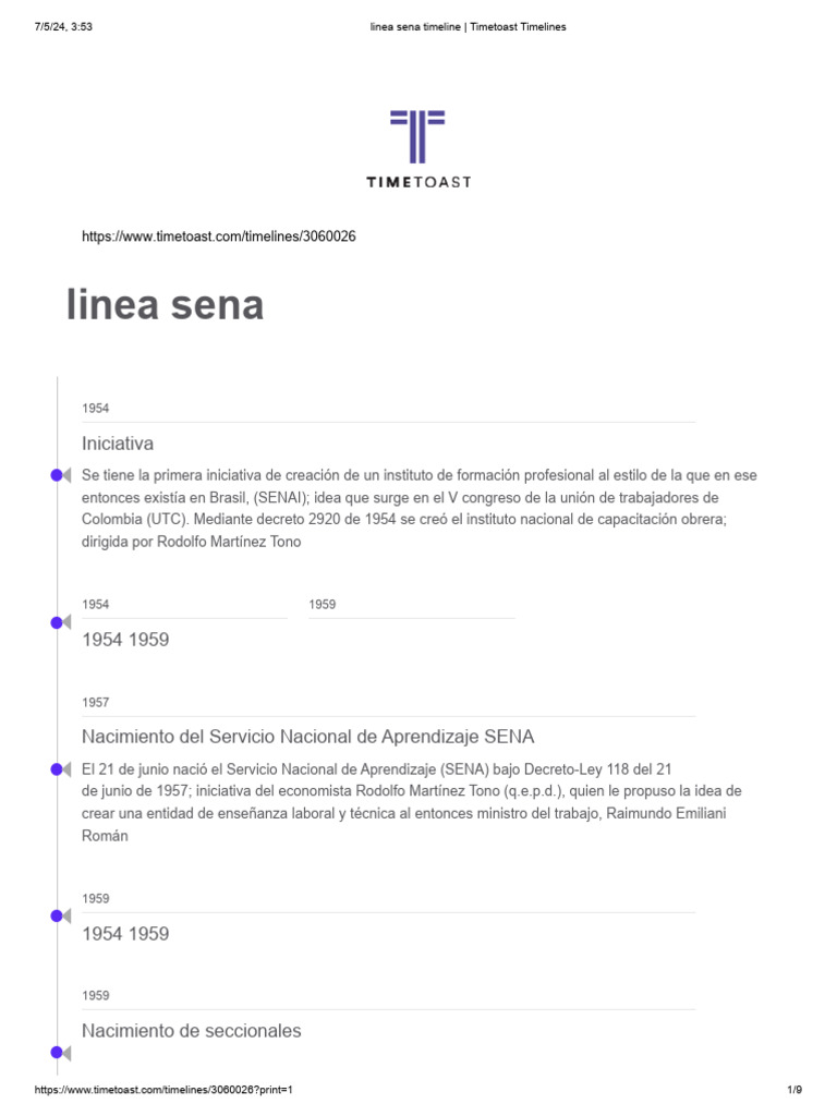 Linea Sena Timeline | PDF | Economias