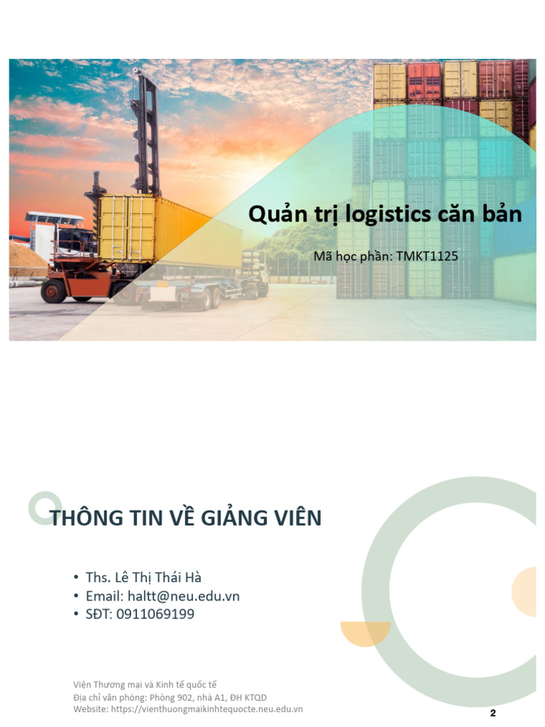 Bai 1 Quan Tri Logistics Can Ban | PDF