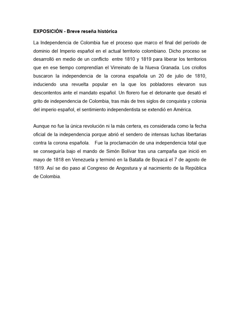 EXPOSICIÓNES DEL 20 DE JULIO | PDF