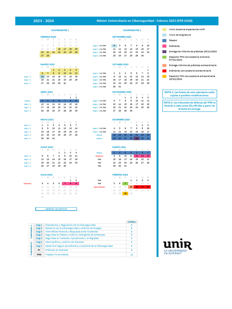 Calendario Master | PDF | Informática | Tecnologías de la información