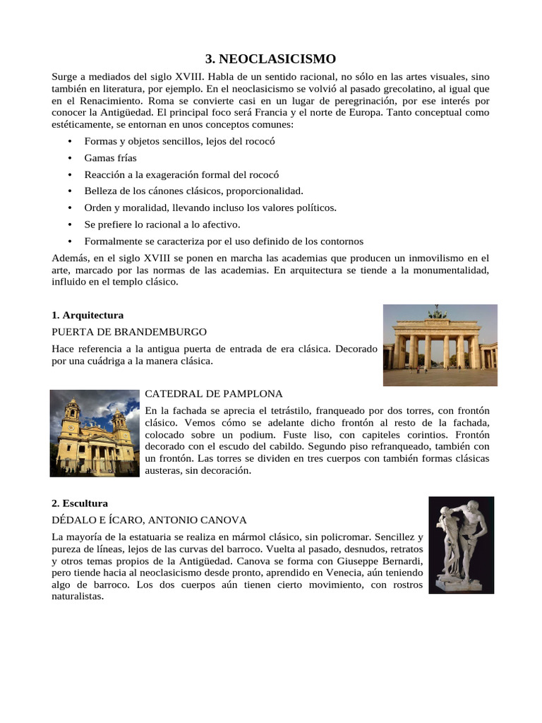 Arte y características del Neoclasicismo | PDF | Barroco