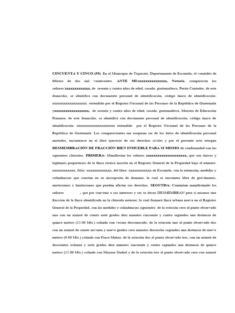 Desmembracion para Si Mismo.. | PDF | Guatemala