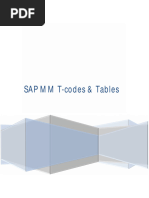 Sap MM T-Codes | PDF | Business | Supply Chain Management